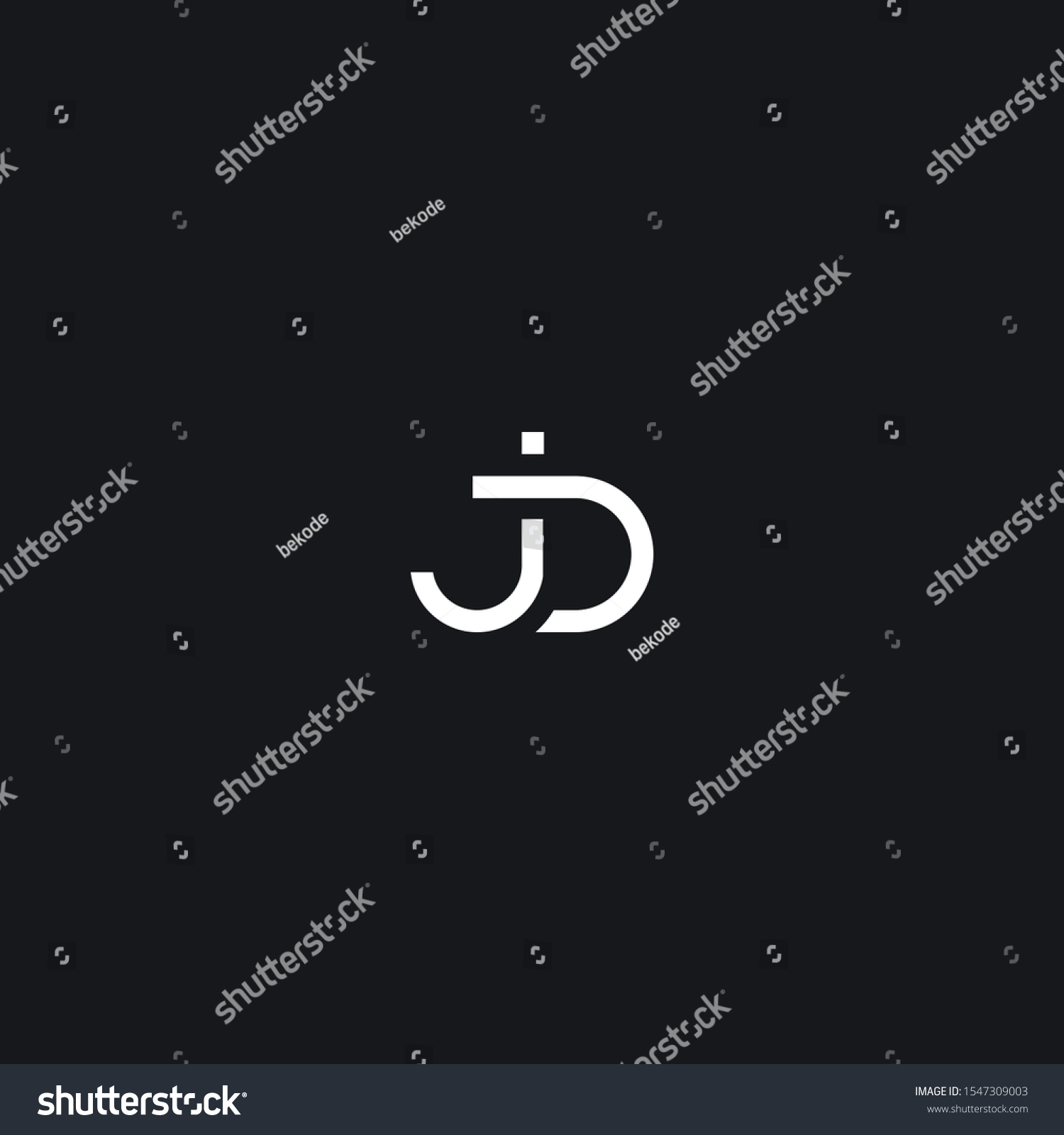 Dj Jd Logo Initial Letter Design Stock Vector (Royalty Free) 1547309003 ...