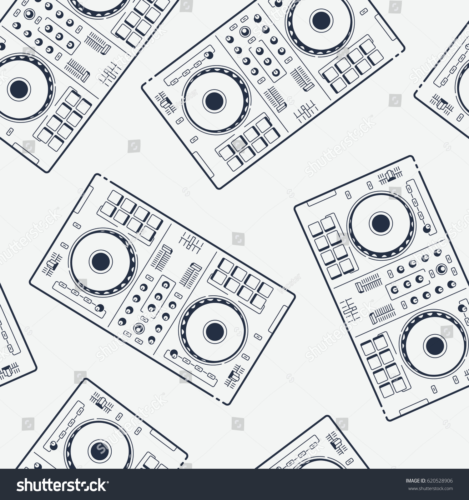 Dj Seamless Texture Vector Seamless Pattern Stock Vector (Royalty Free ...
