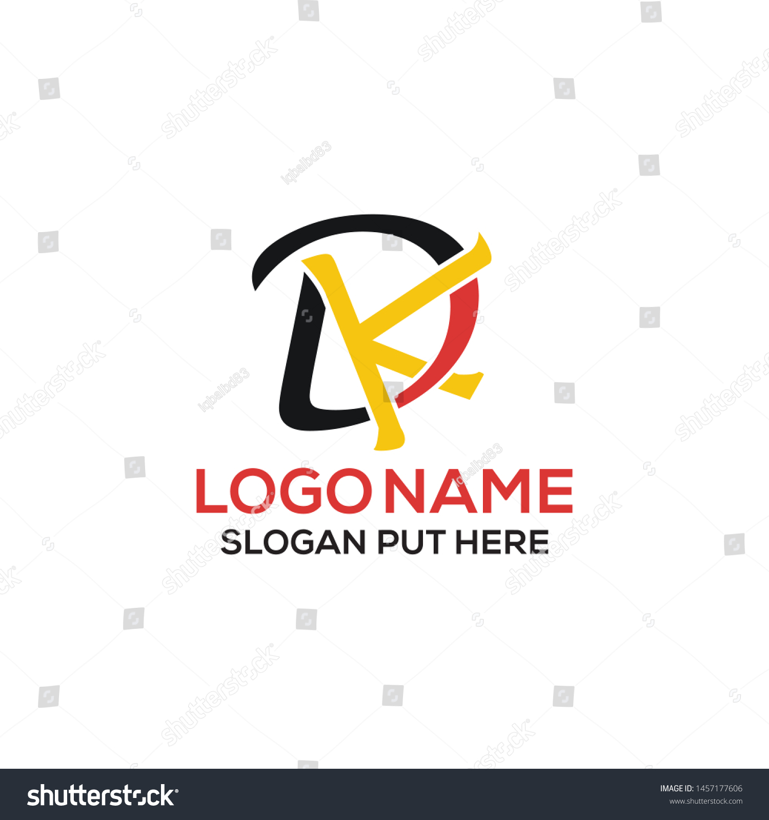 Dk Letter Logo Design Template 库存矢量图（免版税）1457177606 | Shutterstock