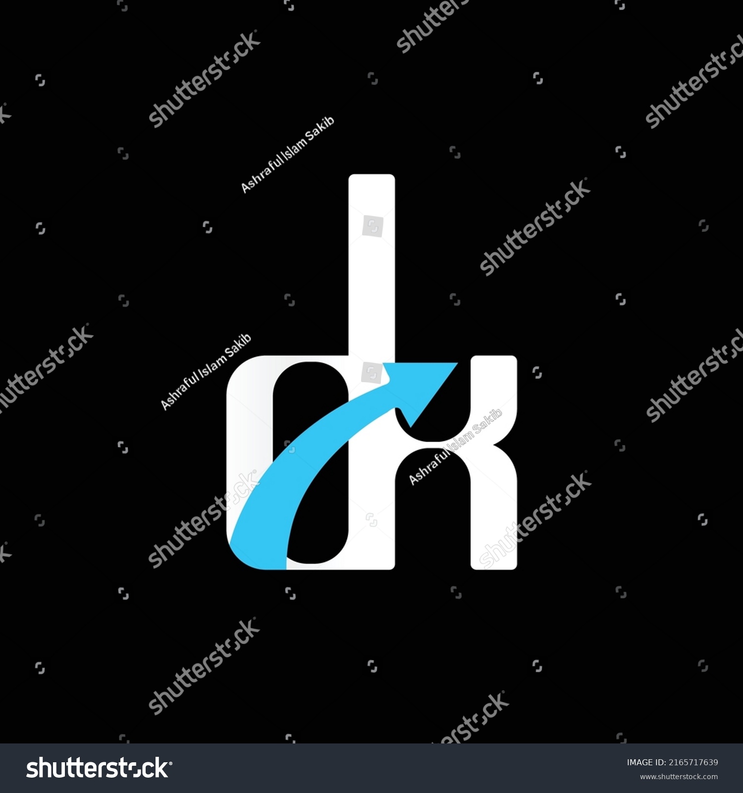 Dk Letter Logo Design Vector Template Stock Vector (Royalty Free ...
