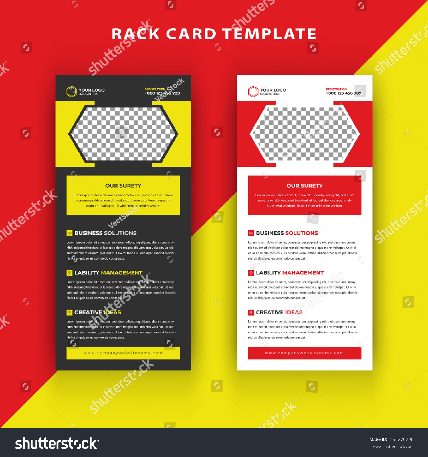 Dl Rack Card Design Template Stock Vector (Royalty Free) 1592276296