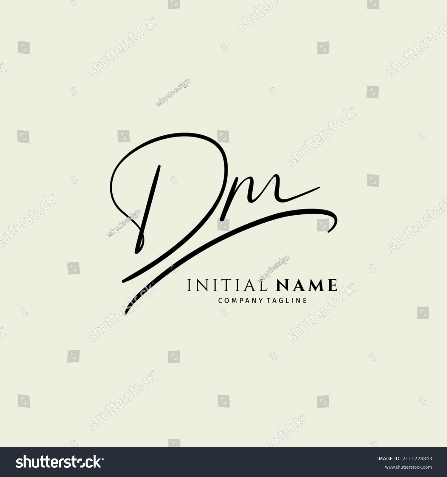 Dm Handwritten Logo Template Initial Signature Stock Vector (Royalty ...