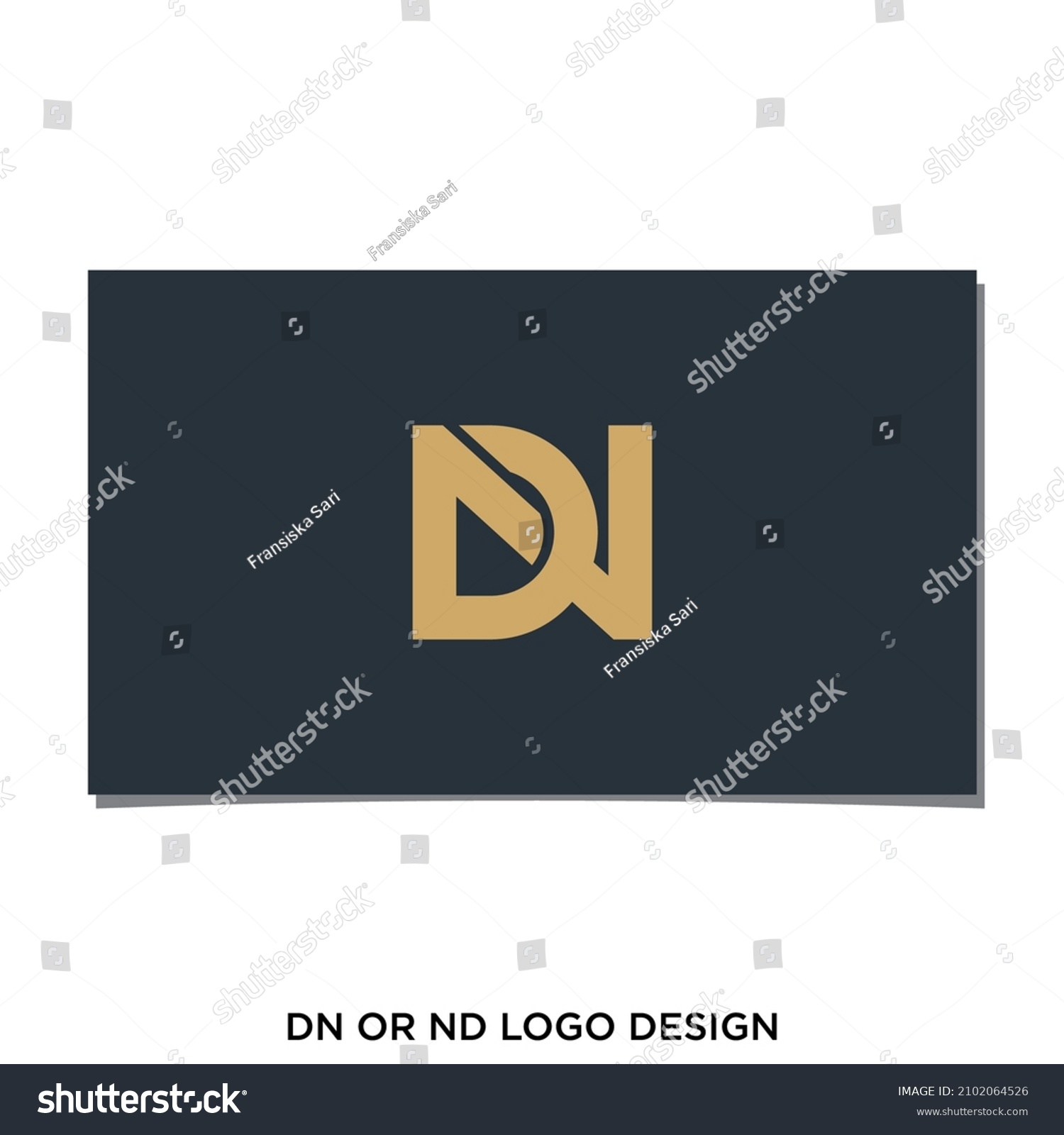 Dn Nd Letter Logo Design Vector Stock Vector (Royalty Free) 2102064526