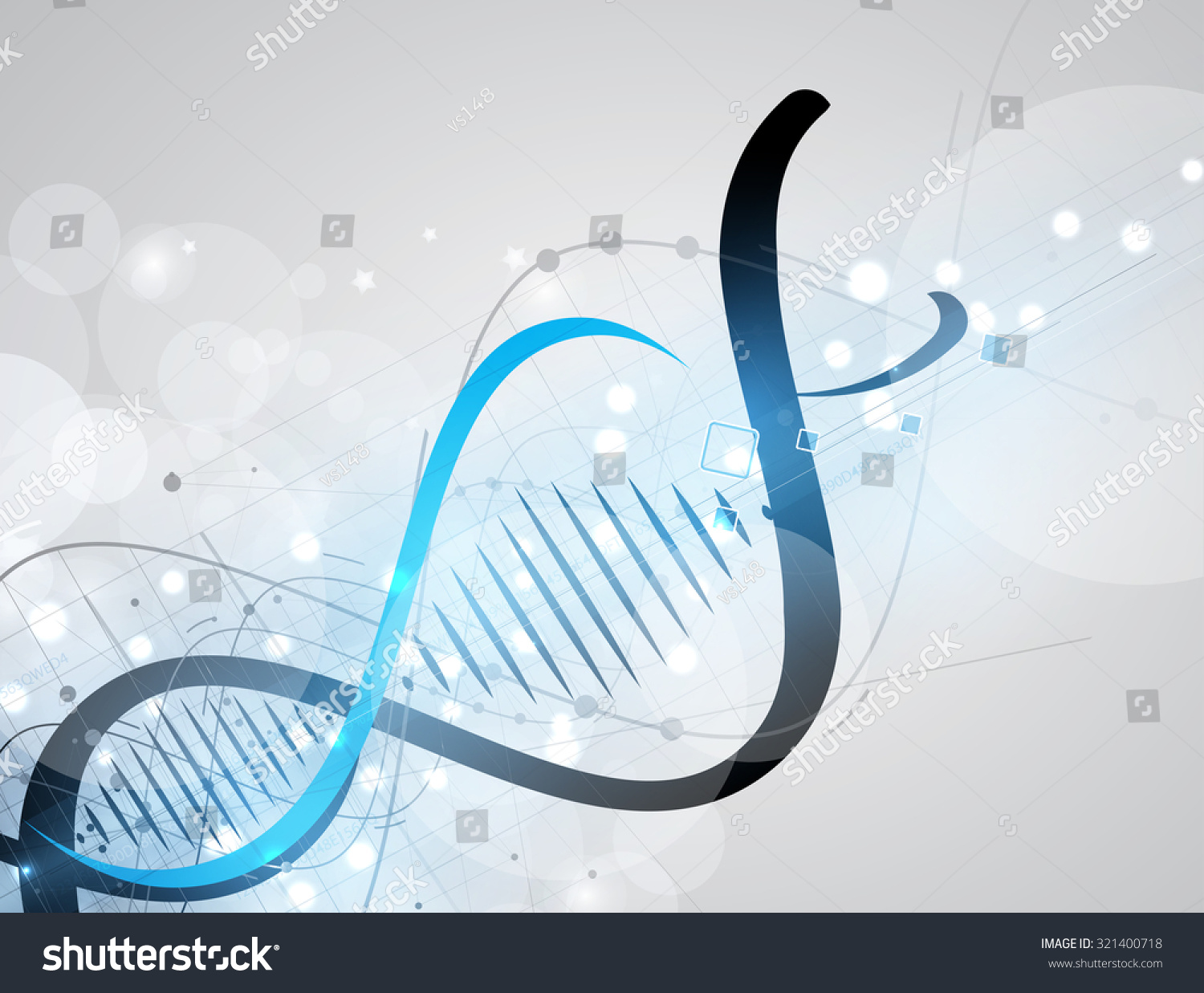 Dna Abstract Background Collection Futuristic Technology Stock Vector ...