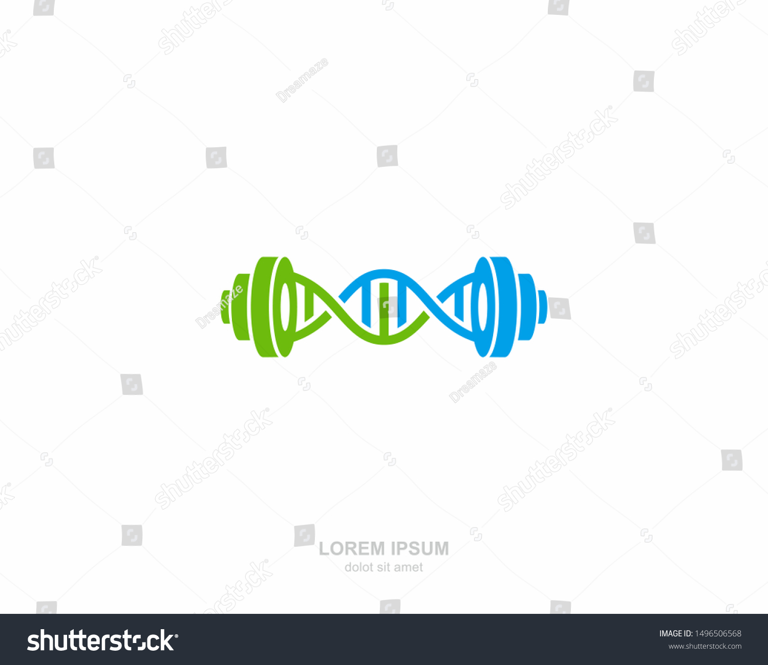 Dna Barbell Logo Vector Design Template Stock Vector (Royalty Free ...