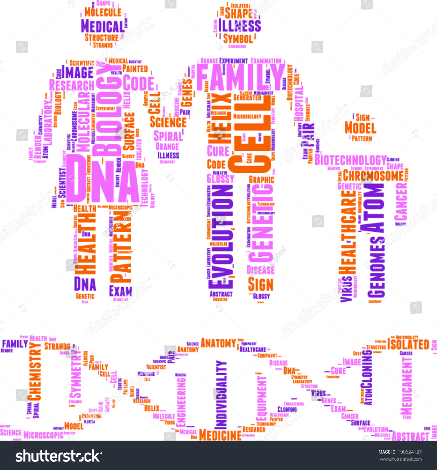 Dna Concept Vector Tag Cloud Illustration: เวกเตอร์สต็อก (ปลอดค่า ...