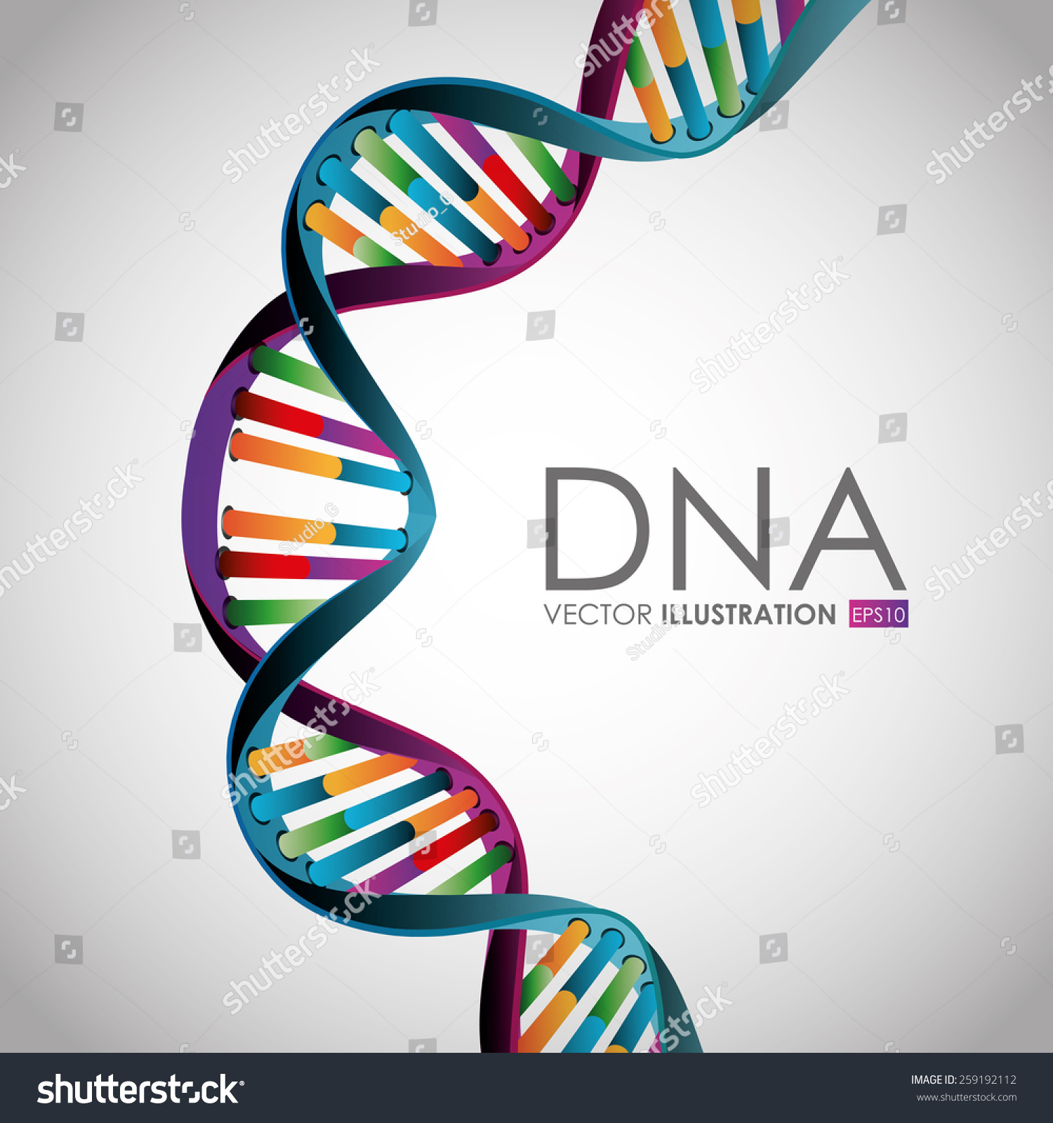 Dna Design Over White Background,Vector Illustration. - 259192112 ...