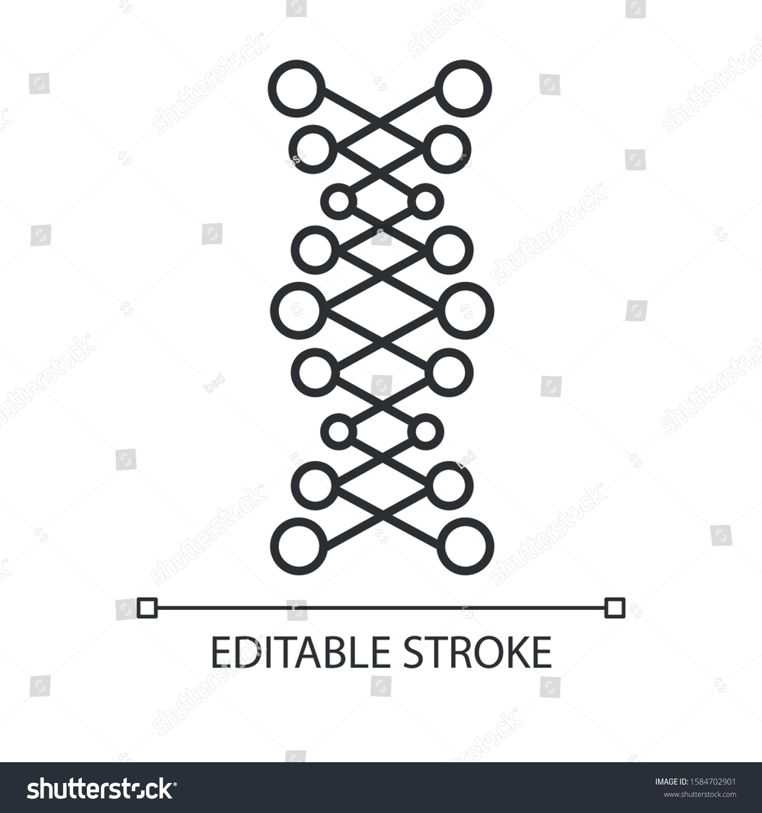 Dna Double Helix Linear Icon Connected Stock Vector (Royalty Free ...
