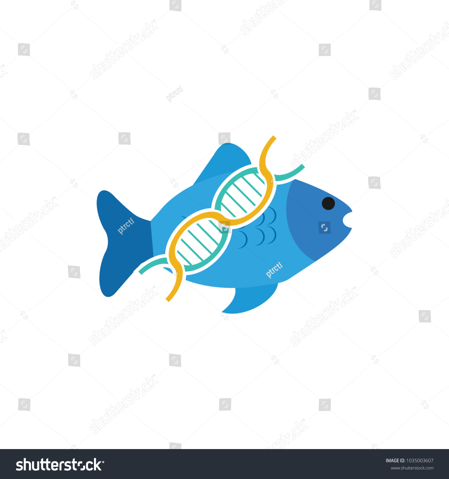 Dna Fish Logo Icon Design Stock Vector (Royalty Free) 1035003607
