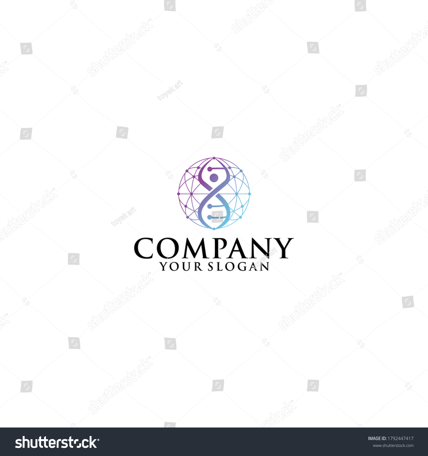 Dna Globe Logo Vector Design Template Stock Vector (Royalty Free ...