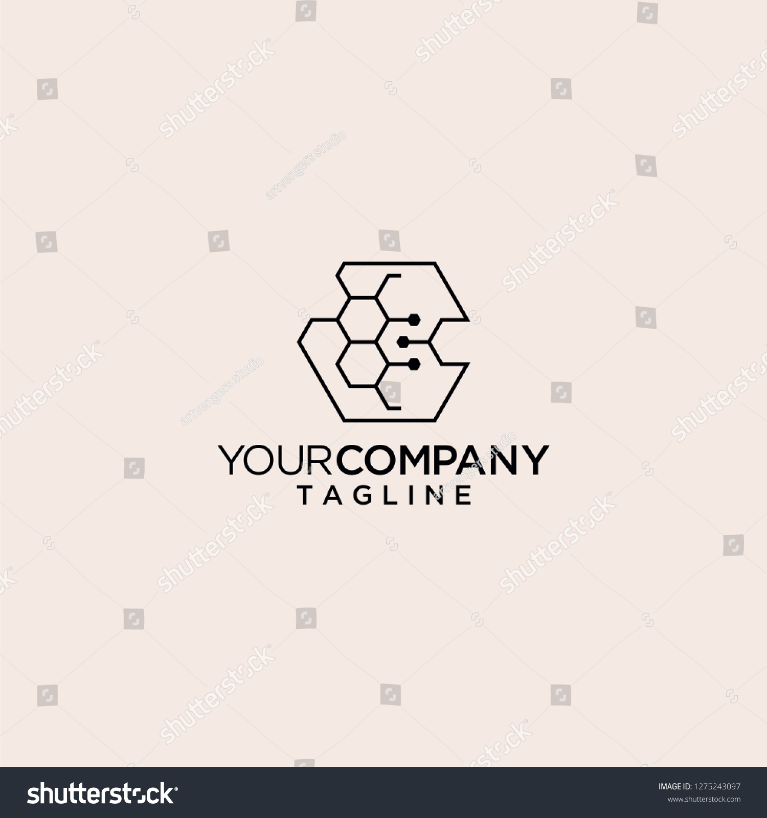 Dna Honeycomb Logo Molecular Structure Vector Stock Vector (Royalty ...
