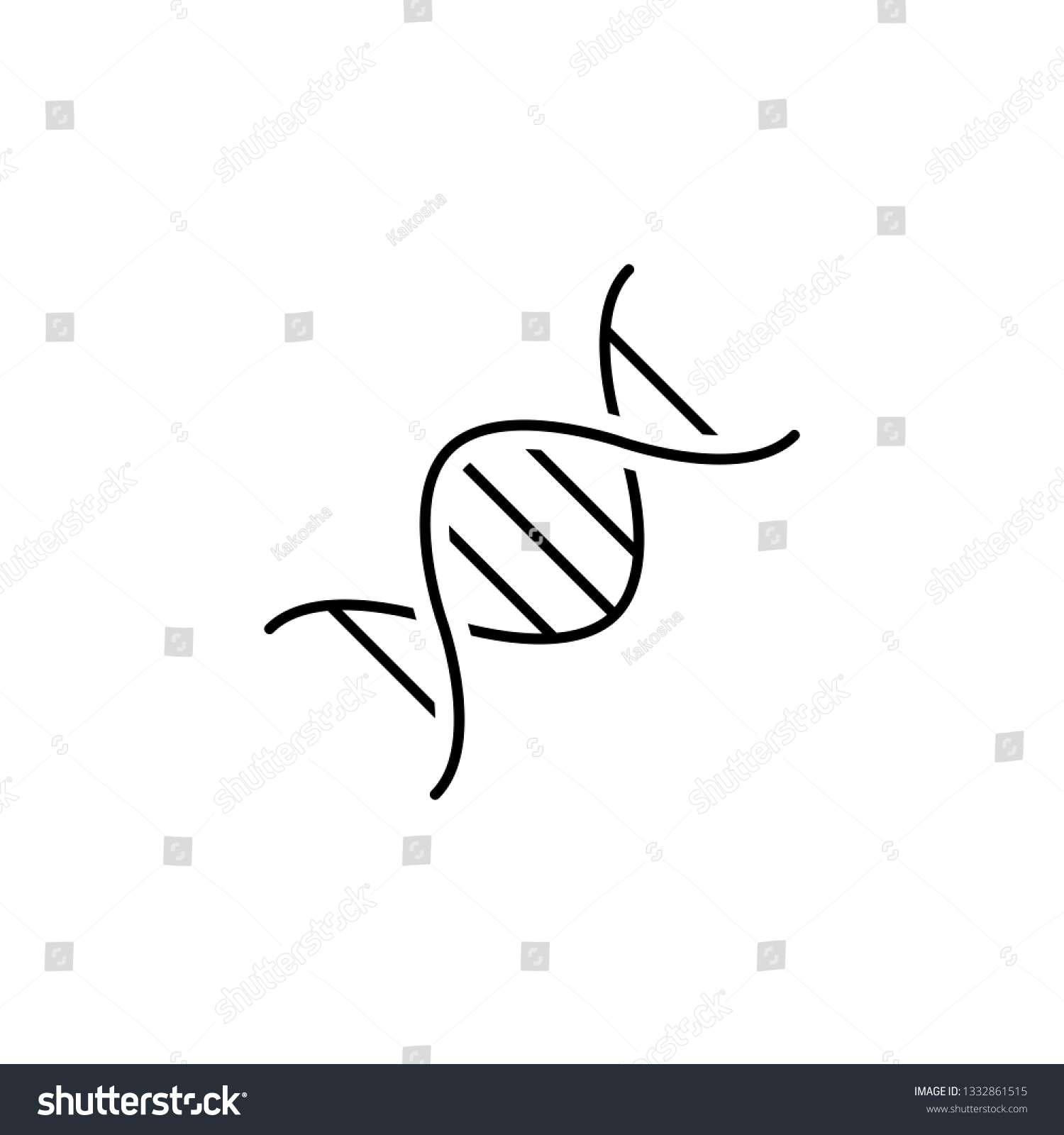 Dna Line Icon Stock Vector (Royalty Free) 1332861515