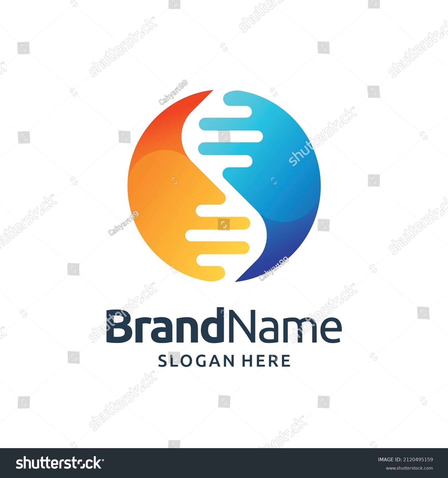 Dna Logo On Circle Design Template Stock Vector (Royalty Free ...