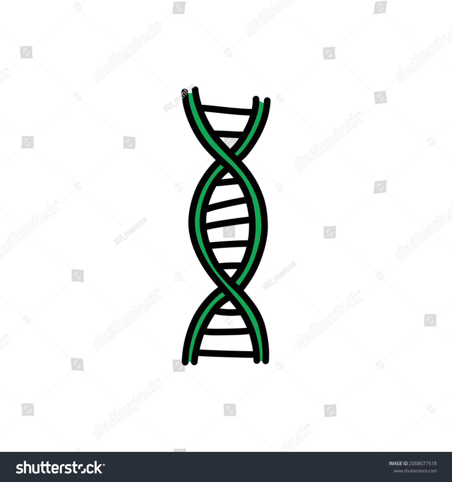 Dna Molecule Structure Doodle Icon Vector Stock Vector (Royalty Free ...