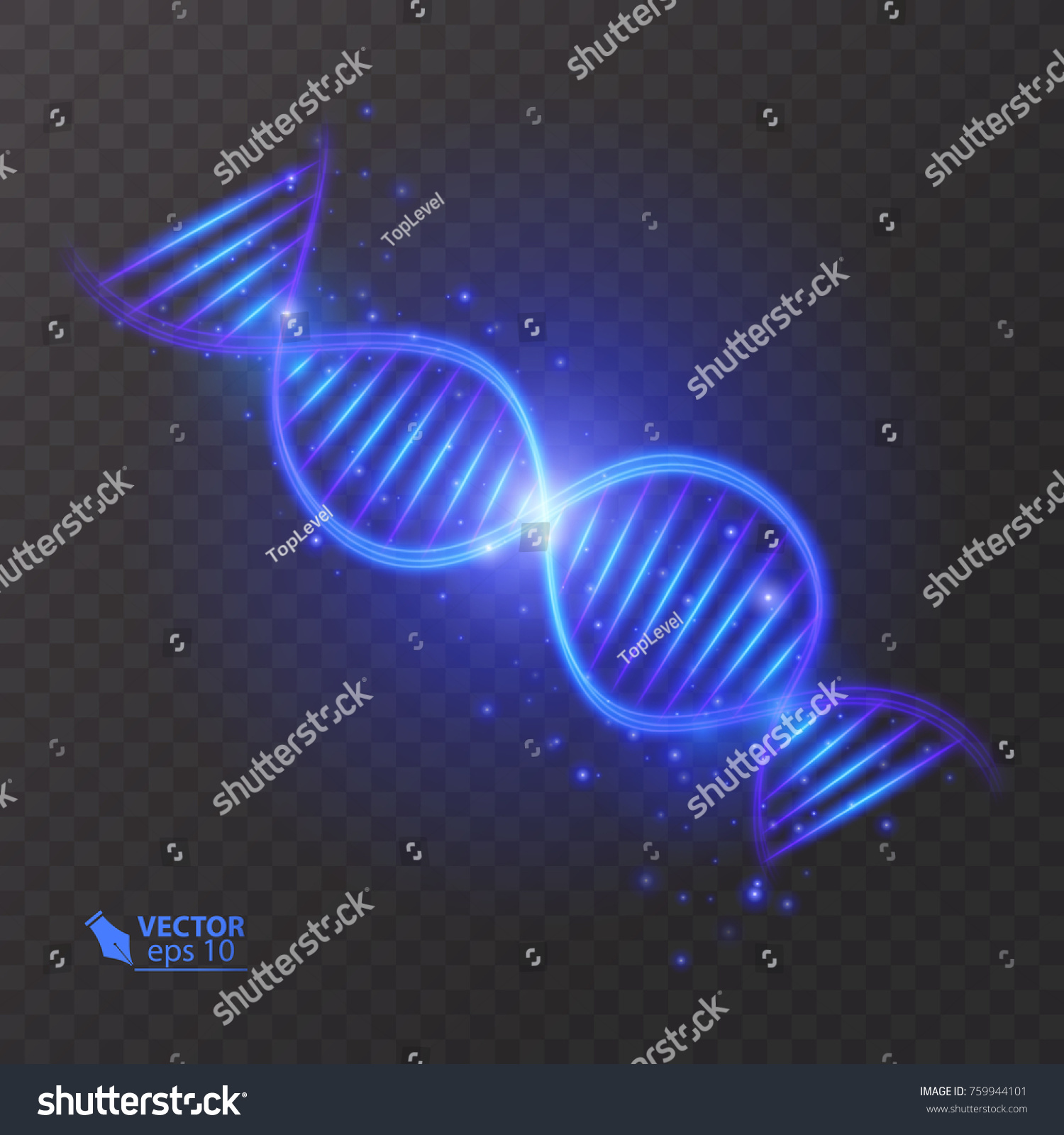Dna Molecule Structure Illustration Light Effect Stock Vector (Royalty ...