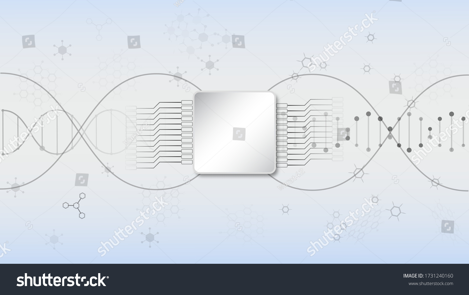 Dna Molecules Biochip Hitech Interface Vector Stock Vector (Royalty ...