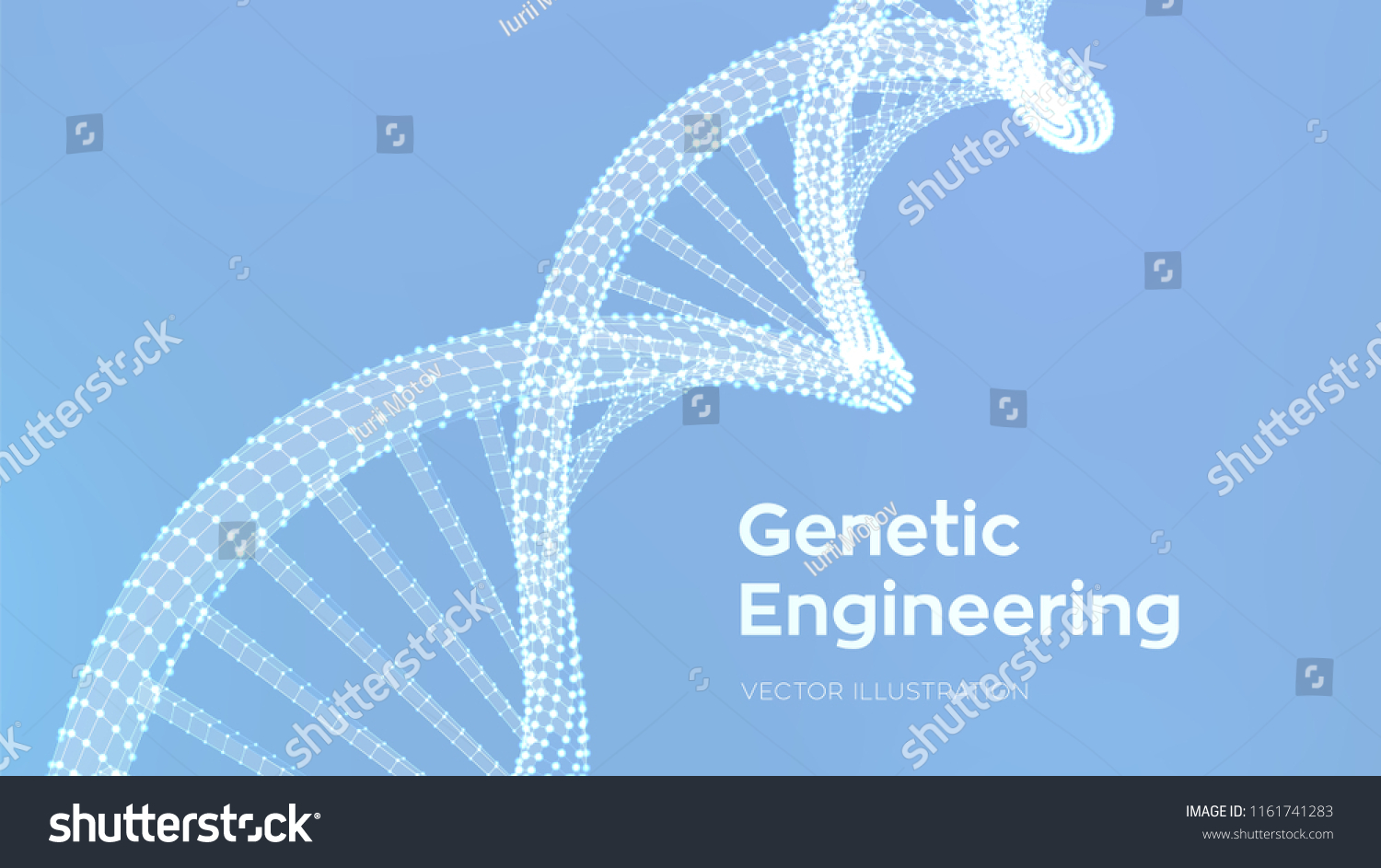 Dna Sequence Wireframe Dna Molecules Structure Stock Vector (Royalty ...
