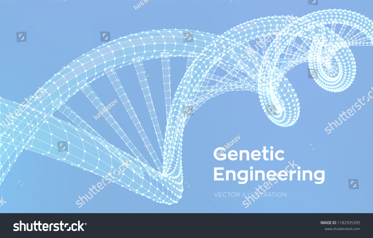 Dna Sequence Wireframe Dna Molecules Structure Stock Vector (Royalty ...