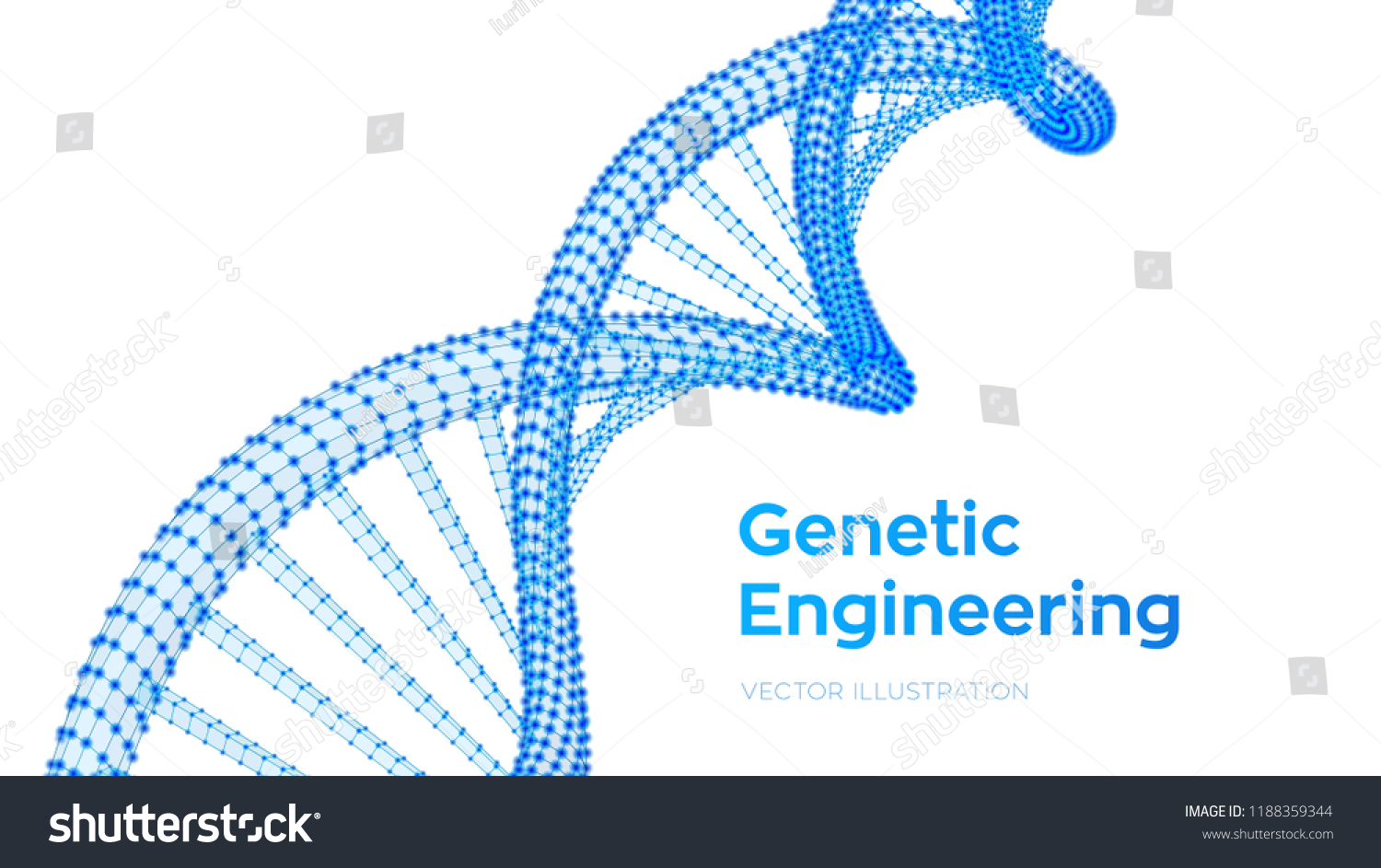 Dna Sequence Wireframe Dna Molecules Structure Stock Vector (Royalty ...