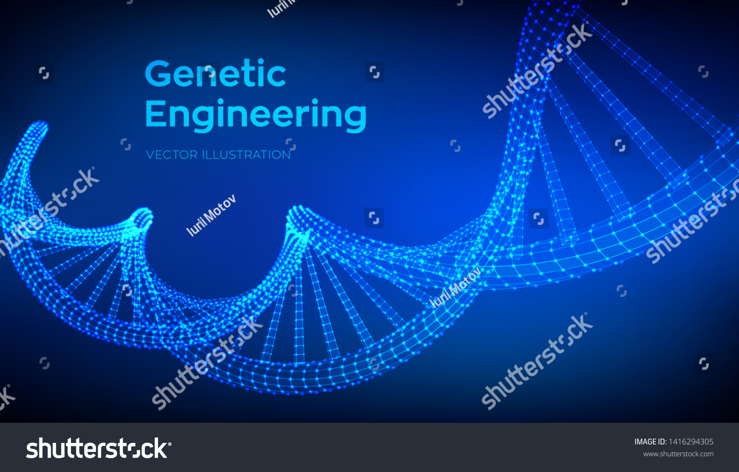 Dna Sequence Wireframe Dna Molecules Structure 스톡 벡터(로열티 프리) 1416294305 ...