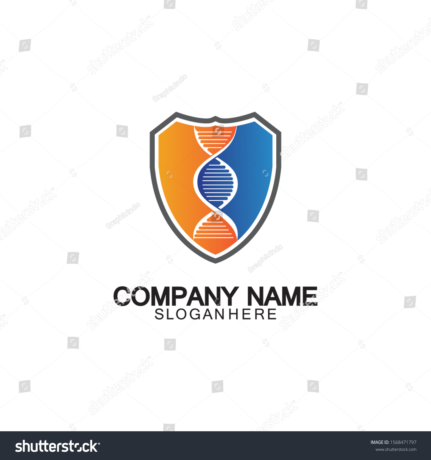 Dna Shield Logo Icon Designvector Stock Vector (Royalty Free ...