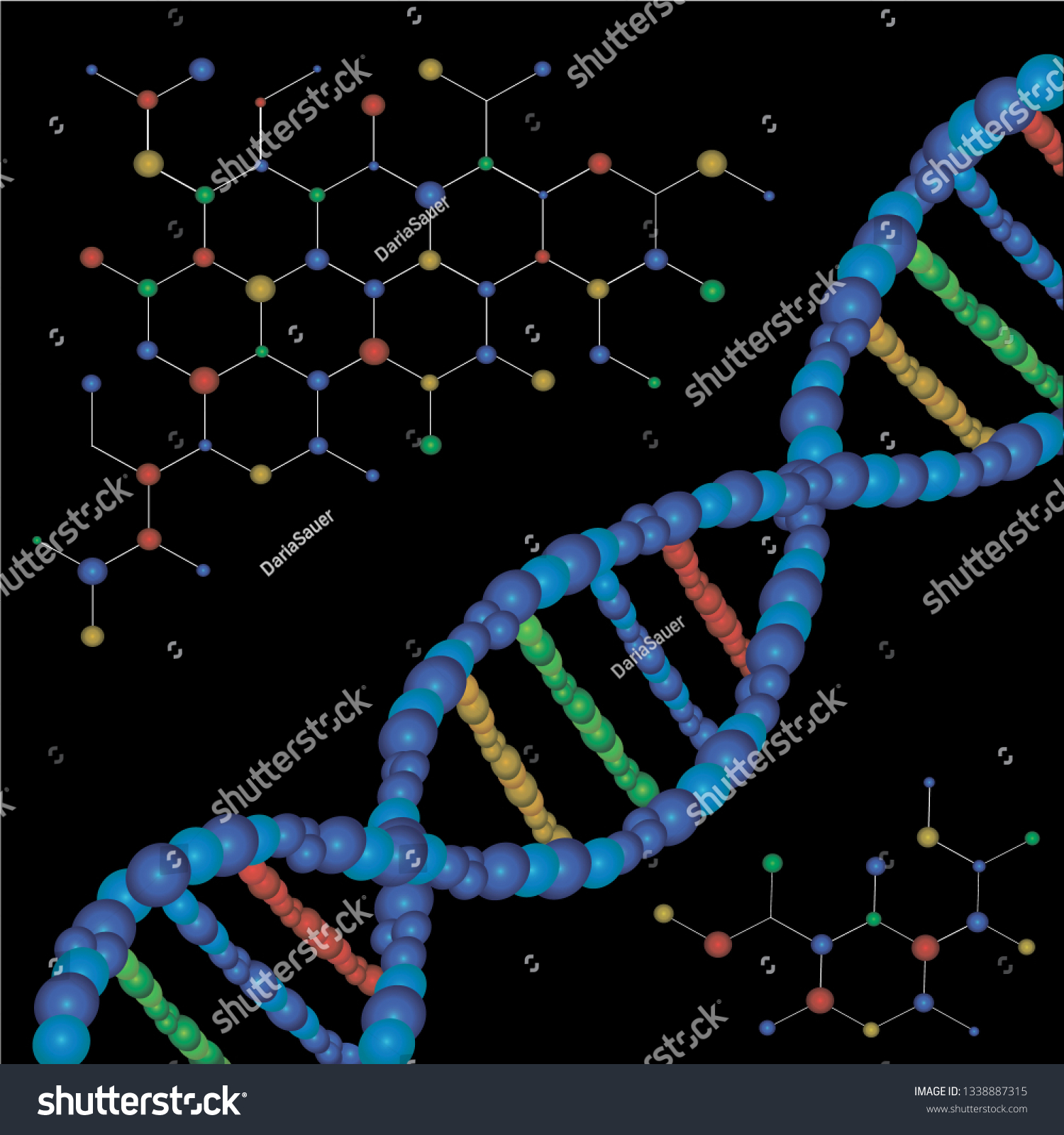 Dna Structure Chemical Scheme Background Vector 스톡 벡터(로열티 프리 ...
