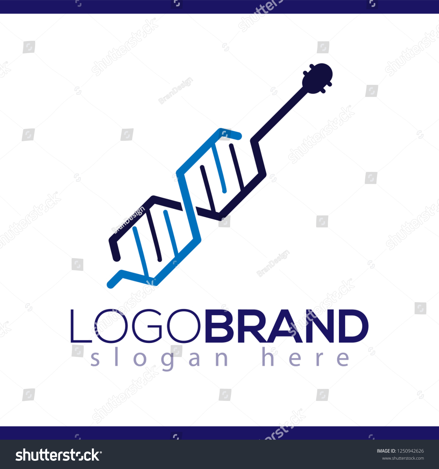 Dna Guitar Logo Vector Template Stock Vector (Royalty Free) 1250942626