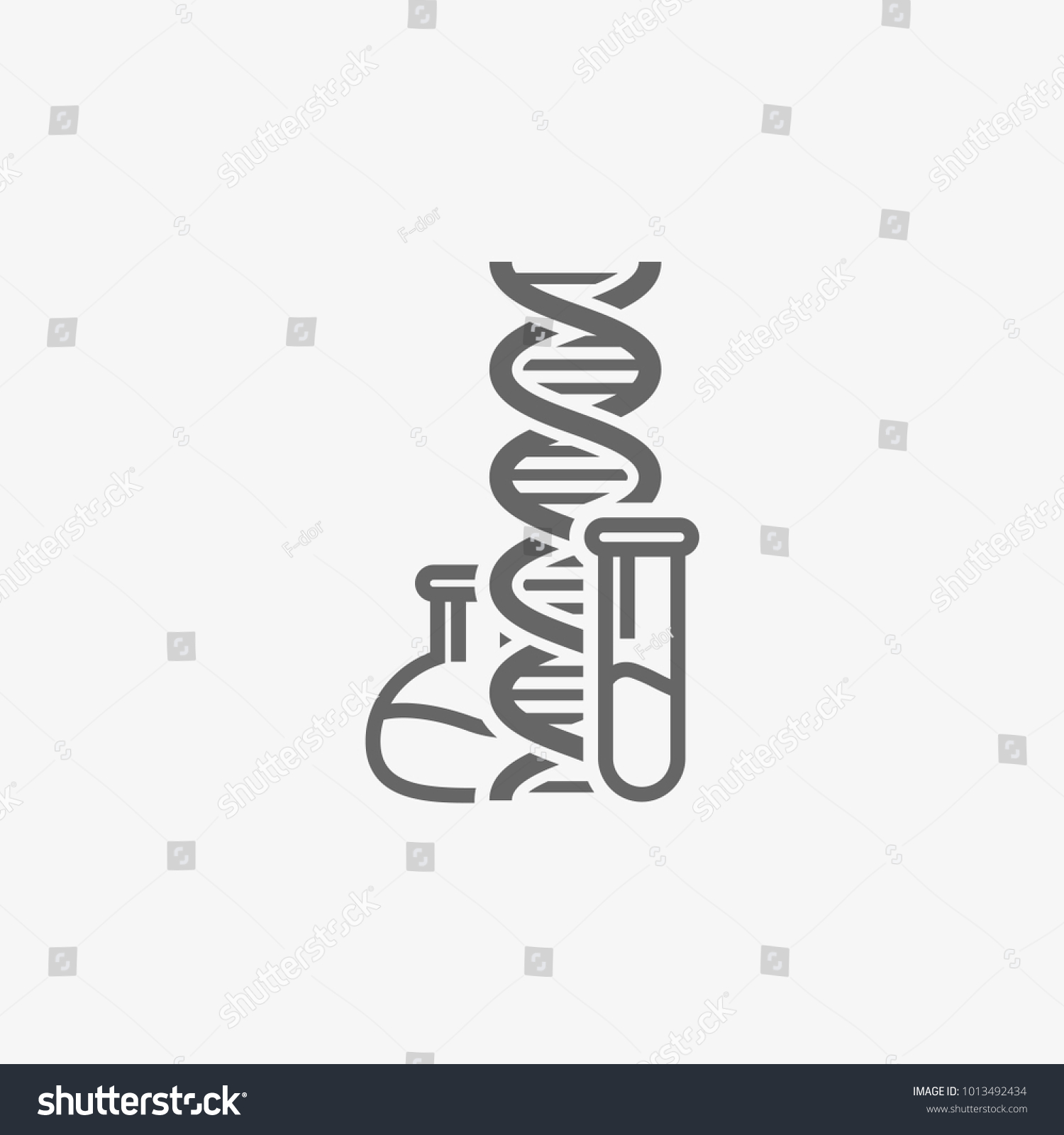 Dna Laboratory Flask Vector Icon Stock Vector (Royalty Free) 1013492434 ...
