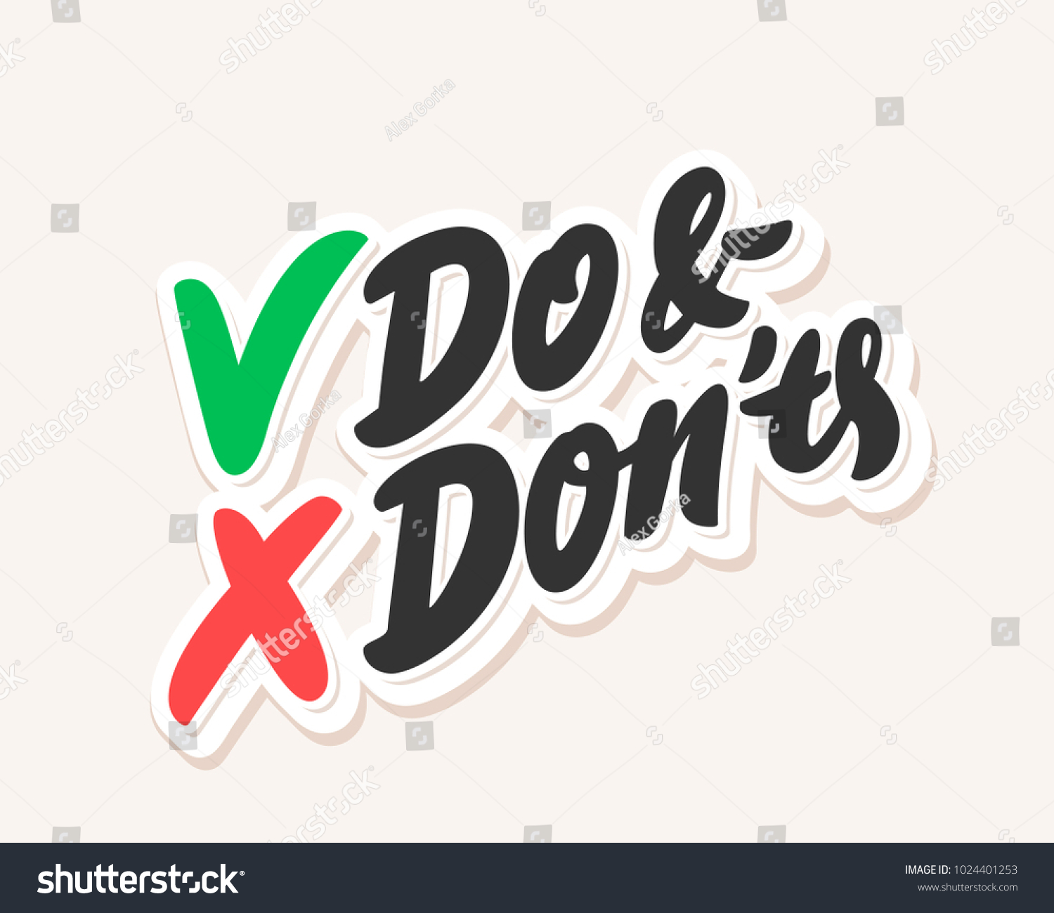 Do Donts Vector Lettering Stock Vector (Royalty Free) 1024401253 ...