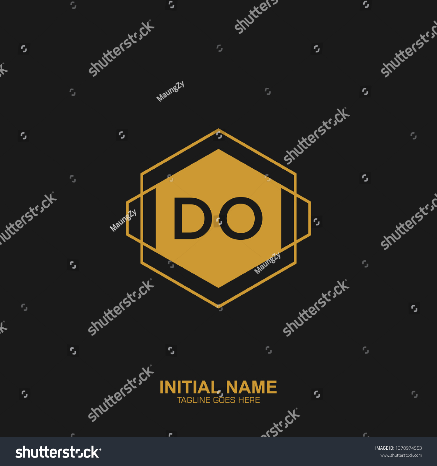 Do Initial Logo Letter Minimalist Concept Stock Vector (Royalty Free ...
