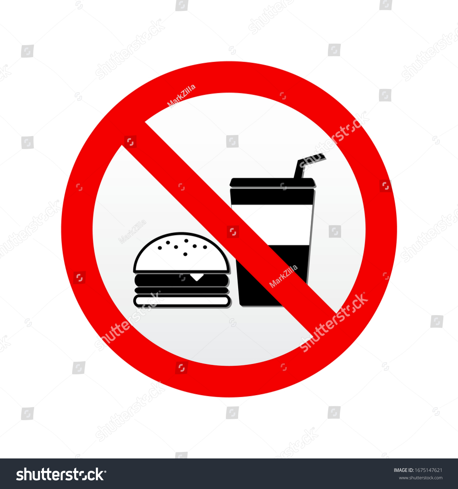 No traer comida a la exposición: vector de stock (libre de regalías ...