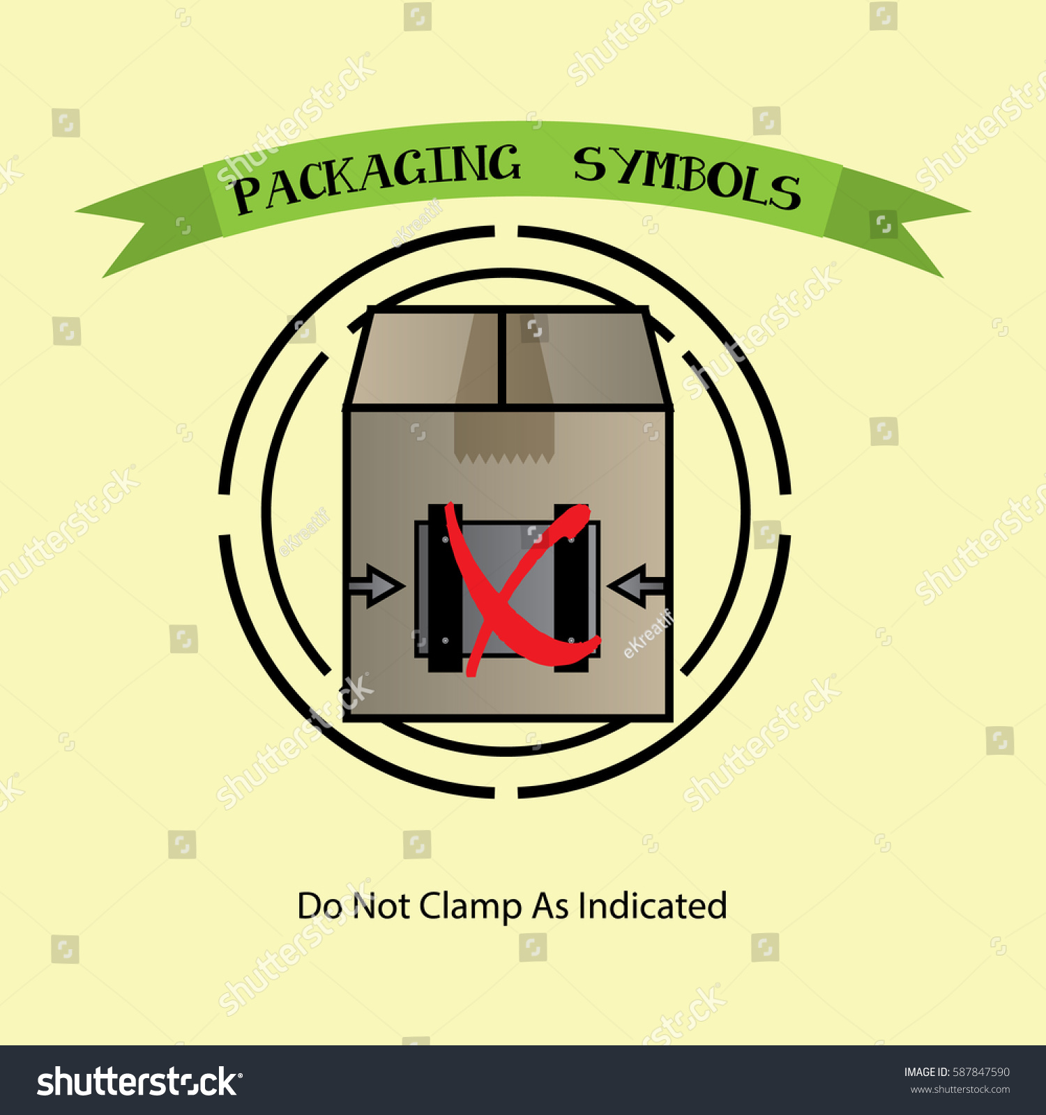 Do Not Clamp Indicate Packaged Packaging Stock Vector (Royalty Free ...
