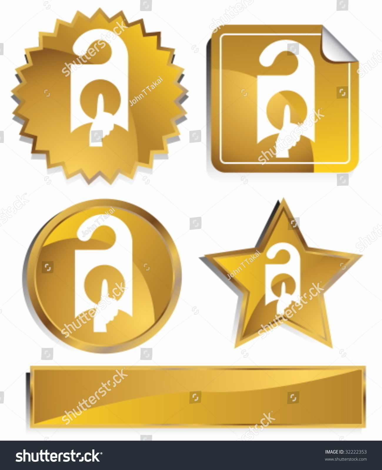 Do Not Disturb Set Gold Stock Vector (Royalty Free) 32222353