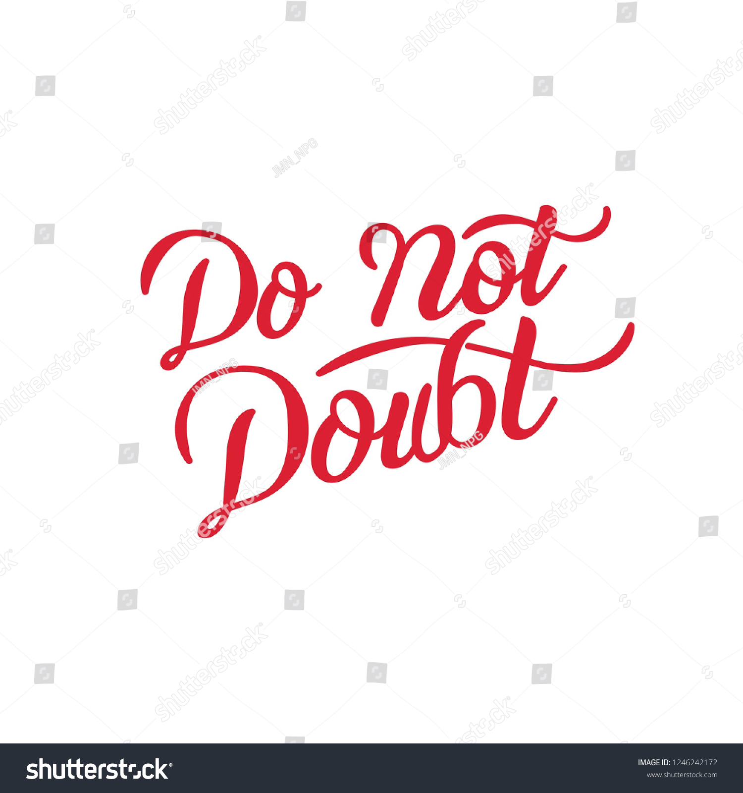 Do Not Doubt Handlettering Typography: vector de stock (libre de ...