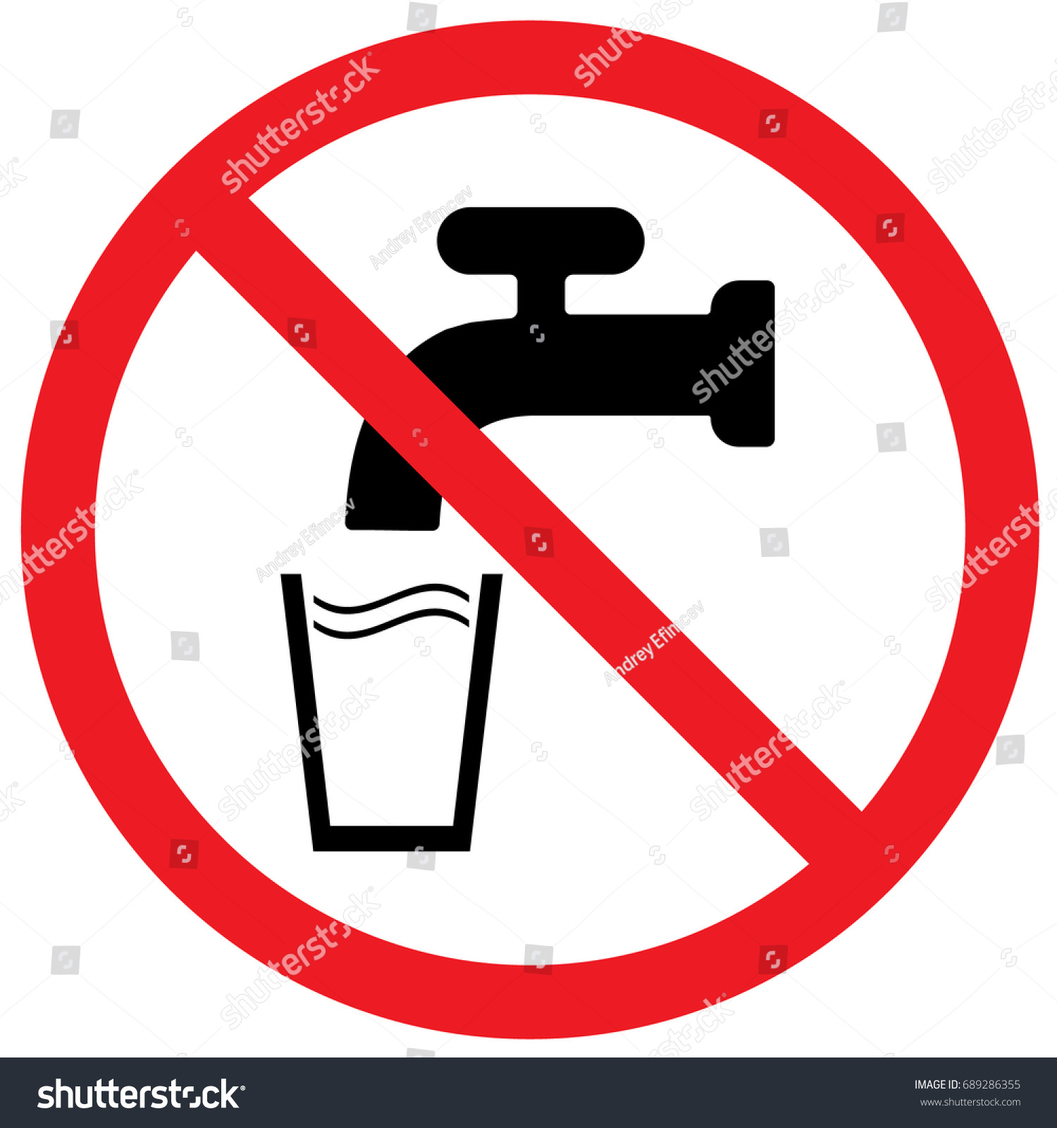 Do Not Drink Water Sign Vector Stock Vector (Royalty Free) 689286355