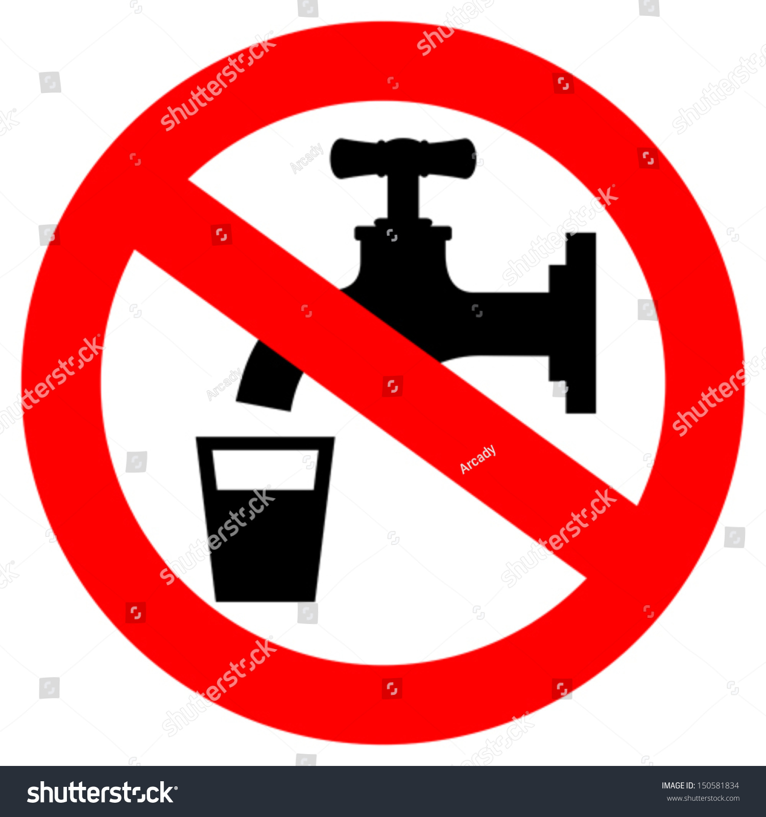 No beba agua, signo vectorial: vector de stock (libre de regalías ...