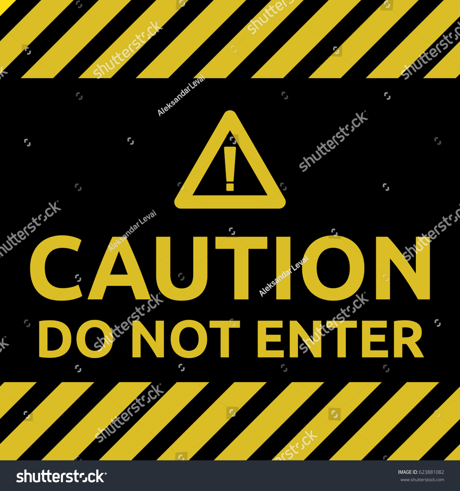 Do Not Enter Sign Yellow Stock Vector (Royalty Free) 623881082