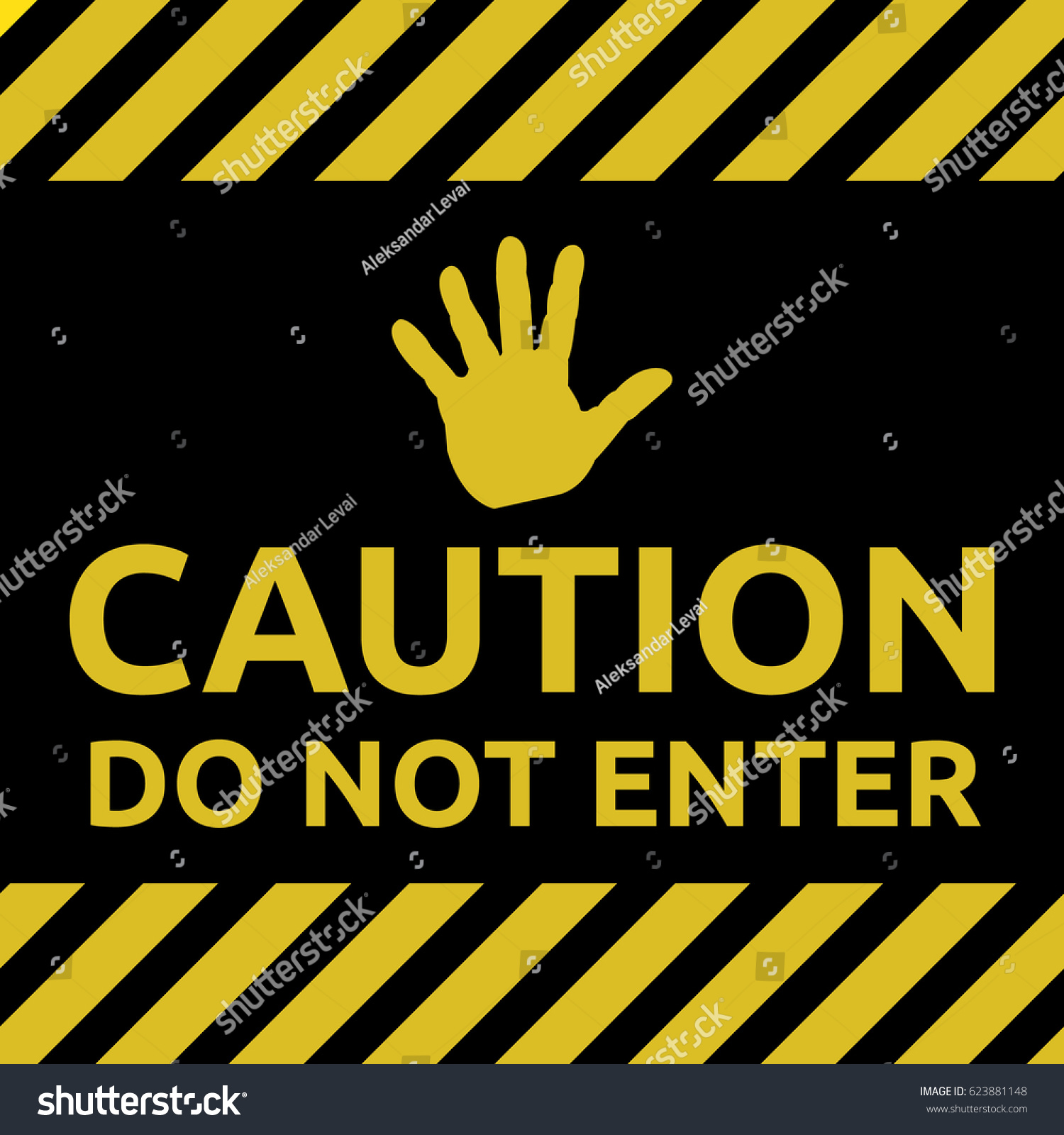 Do Not Enter Sign Yellow Stock Vector (Royalty Free) 623881148