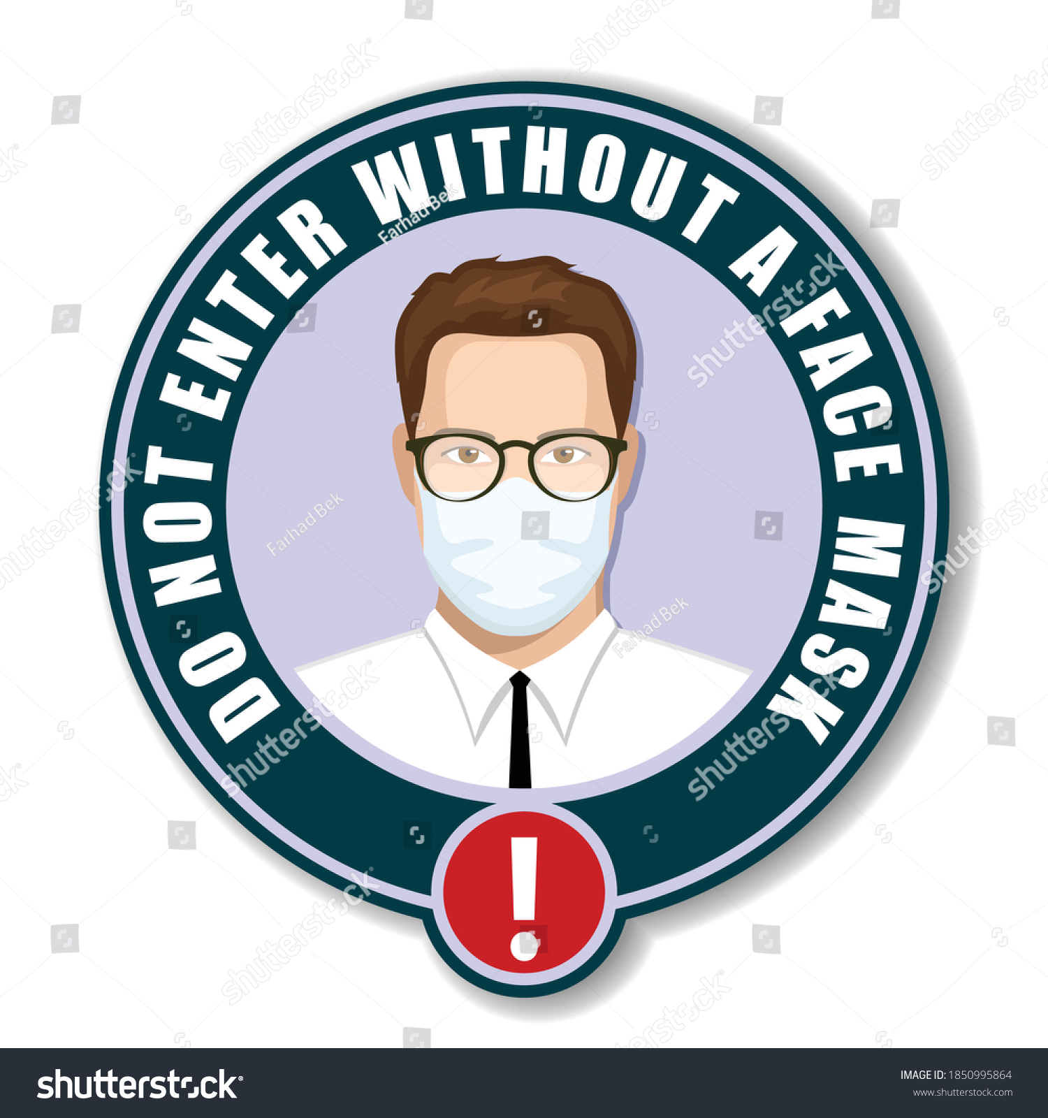 Do Not Enter Without Face Mask Stock Vector (Royalty Free) 1850995864 ...