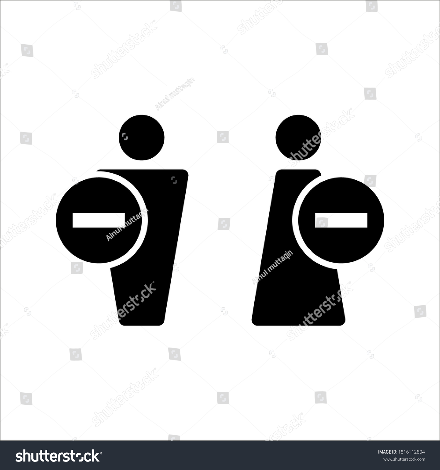 Do Not Entry Icon Color Editable Stock Vector (Royalty Free) 1816112804