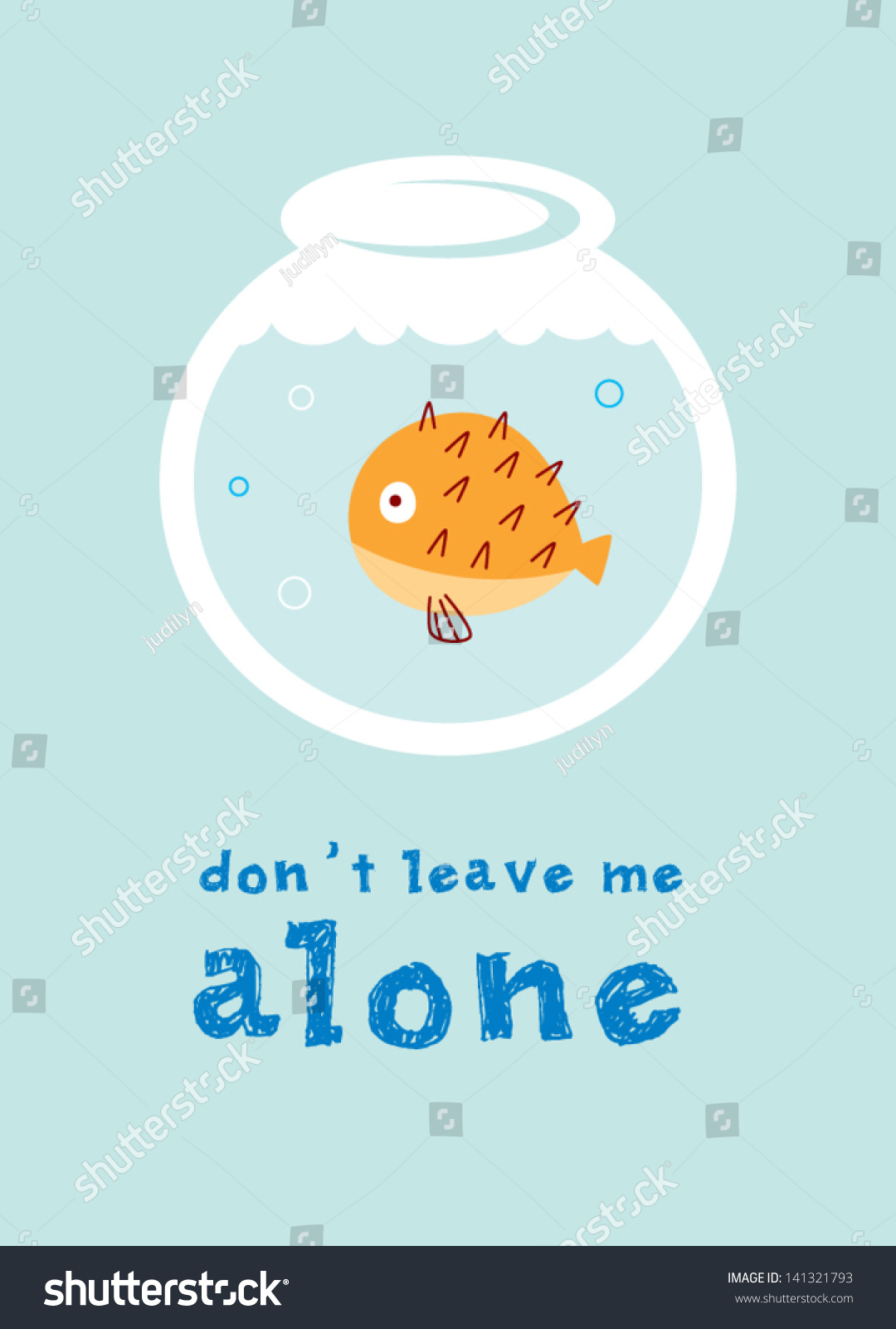 Do Not Leave Fish Alone Stock Vector (Royalty Free) 141321793 ...