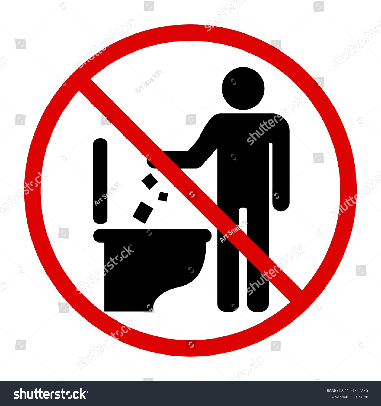 Do Not Litter Toilet Icon Keep Stock Vector (Royalty Free) 1164392236