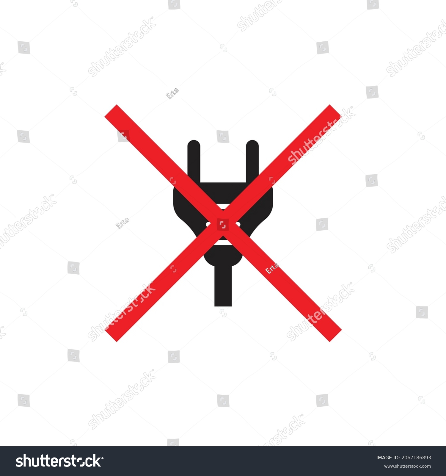 Do Not Plug Connect Icon Design Stock Vector (Royalty Free) 2067186893 ...