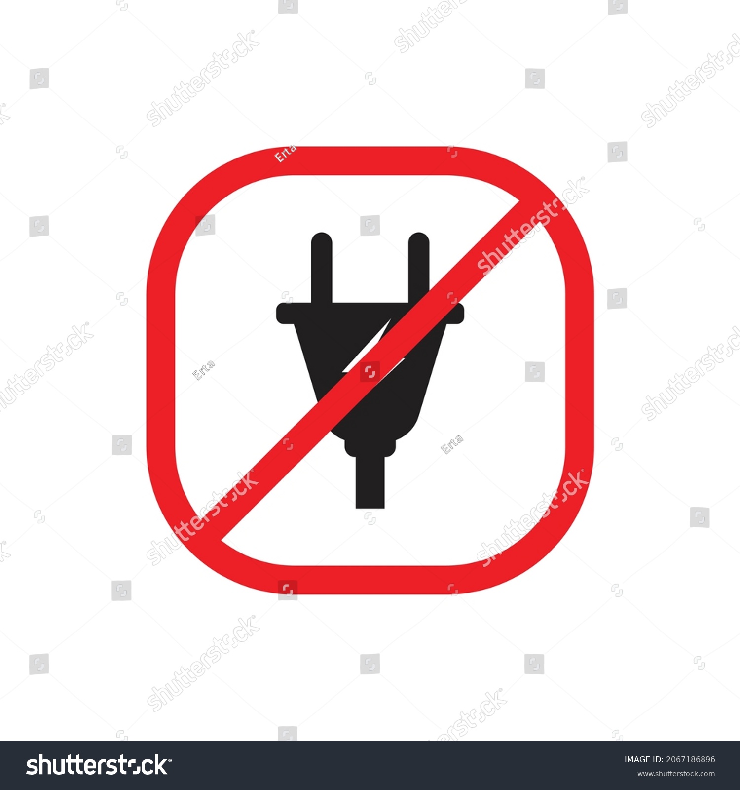Do Not Plug Connect Icon Design Stock Vector (Royalty Free) 2067186896