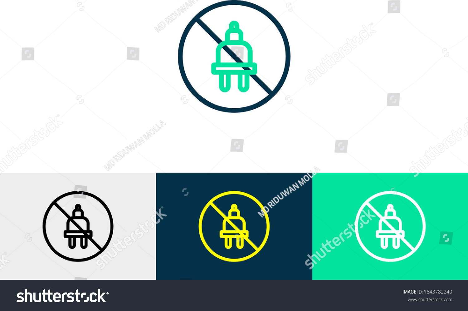 Do Not Plug Line Art Icon Stock Vector (Royalty Free) 1643782240