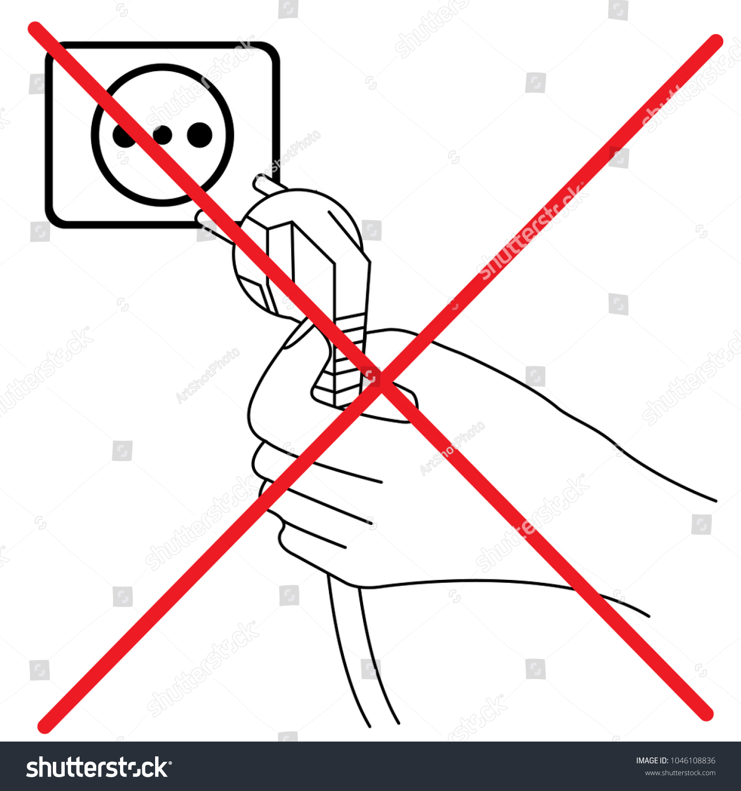 Do Not Plug Sign Vector Stock Vector (Royalty Free) 1046108836 ...