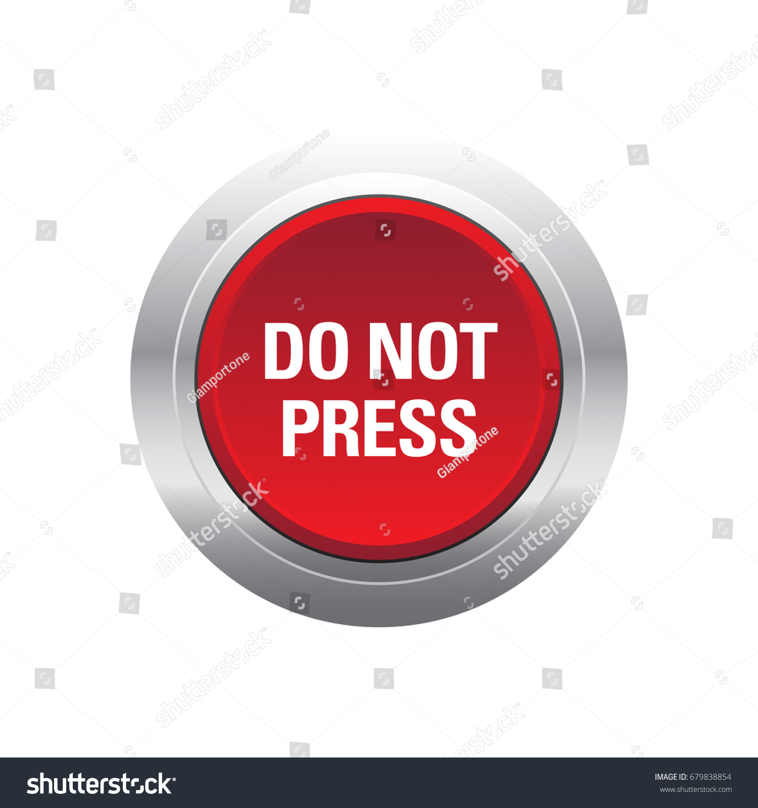 Do Not Press Button Red Circle: vector de stock (libre de regalías ...