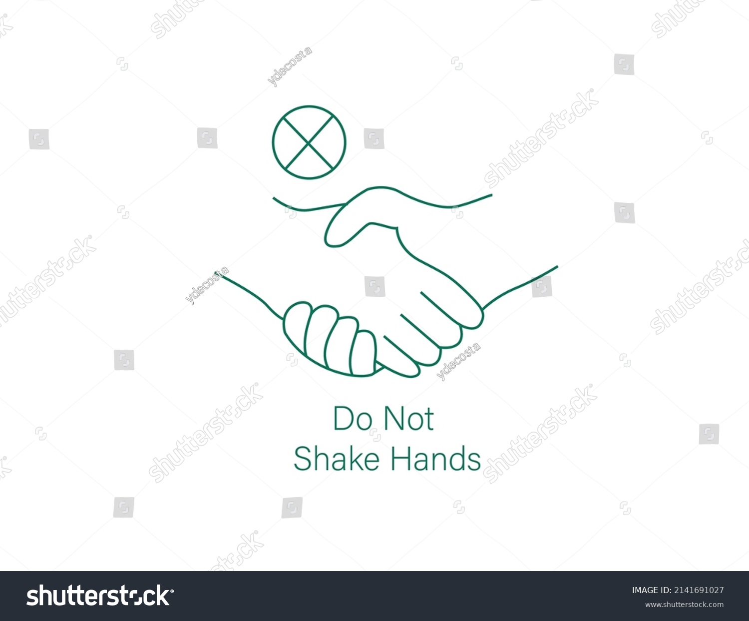 Do Not Shake Hands Icon Vector Stock Vector (Royalty Free) 2141691027 ...