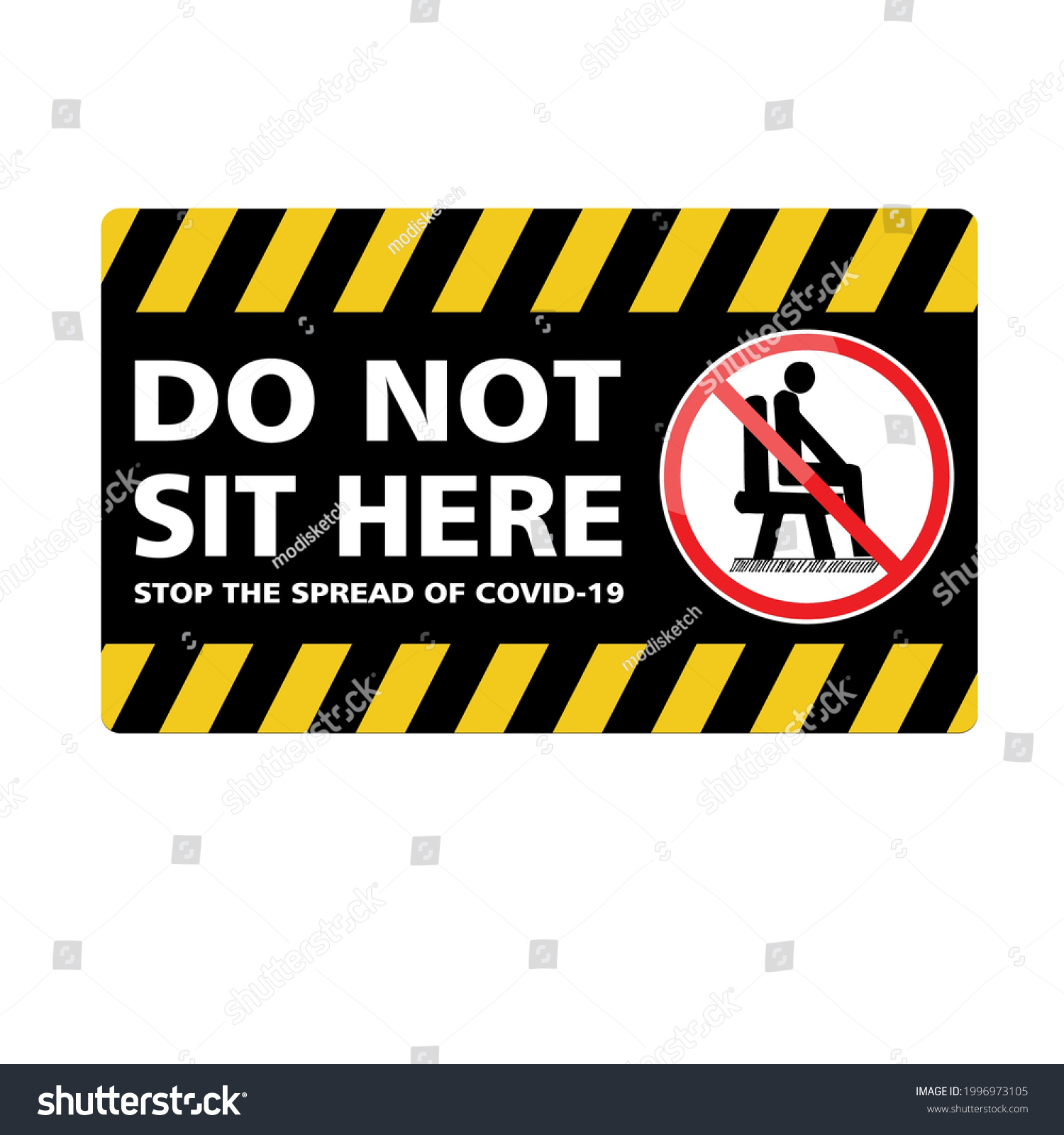 Do Not Sit Here Sticker Sign Stock Vector (Royalty Free) 1996973105 ...
