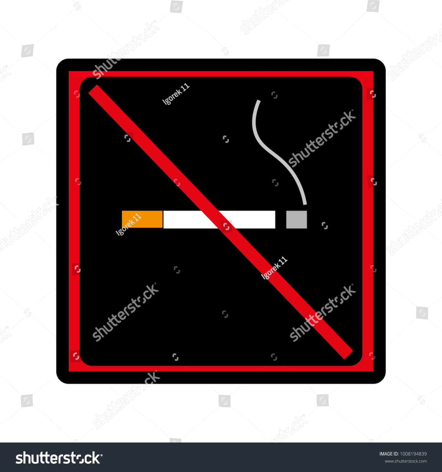 Do Not Smoking Icon Stock Vector (Royalty Free) 1008194839